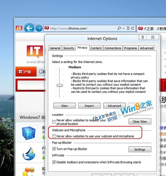 Win8 IE10：谢绝网站使用摄像头和麦克风_软件学园_科技时代_新浪网
