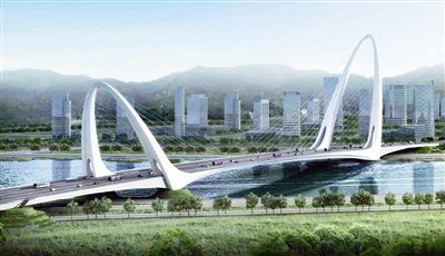 长安街西延跨河桥“出样儿” “和力之门”连接永定河东西岸 未来 石景山、门头沟发展将“提速”_新闻中心_新浪网